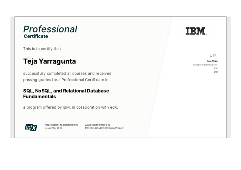 Professional Certificate - EdX Credentials | PDF