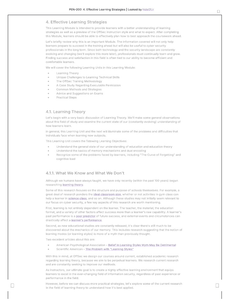 Effective Learning Strategies | PDF