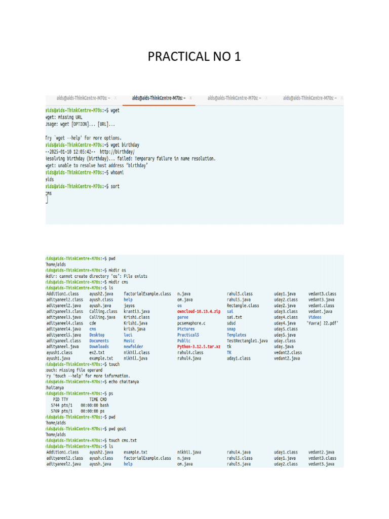 Practical No 1 | PDF