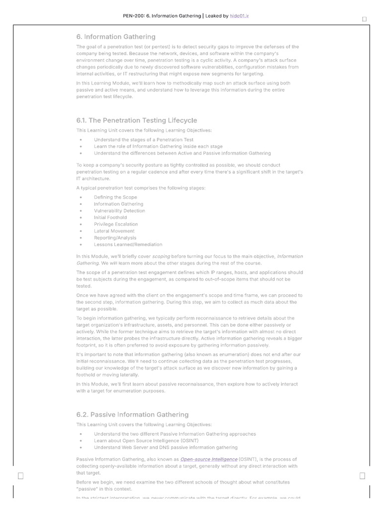 Information Gathering | PDF