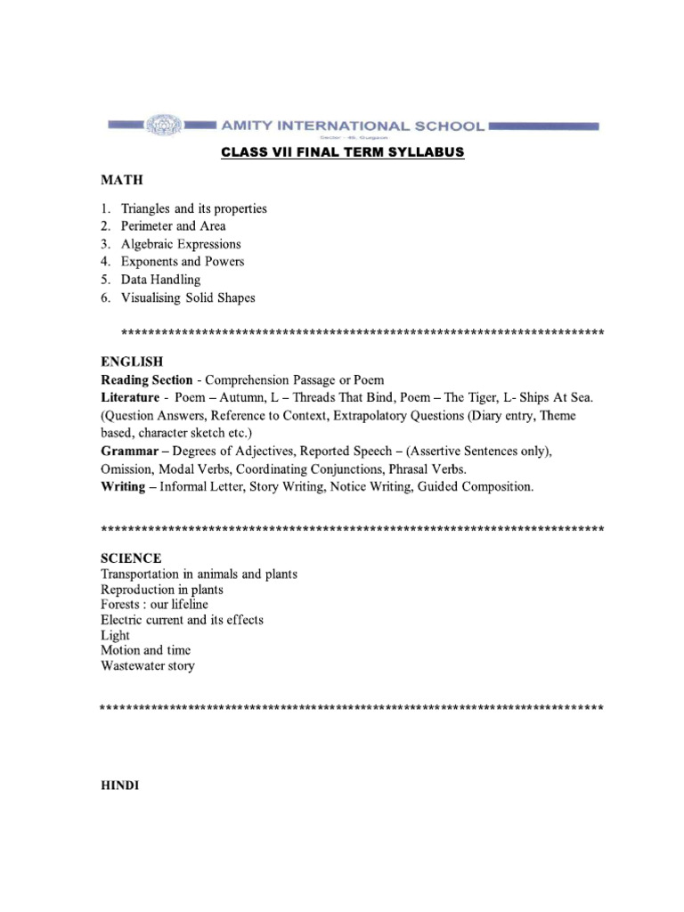 57643_final Term Syllabus Cls 7 | PDF