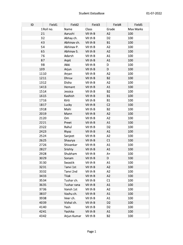 Student Database | PDF