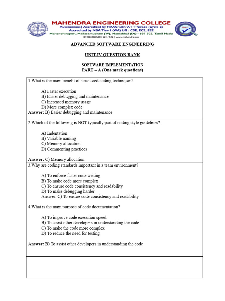 Unit 4 Question Bankdoc Pdf Object Oriented Programming Computer Programming