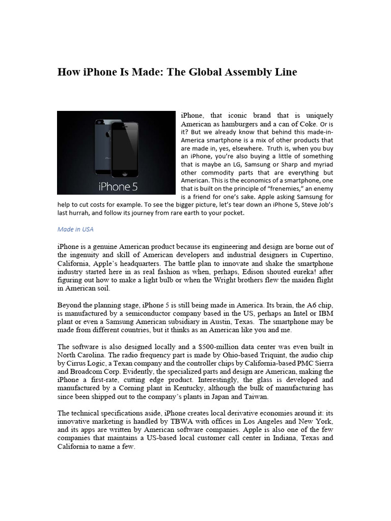 Iphone Manufacturing Process | PDF