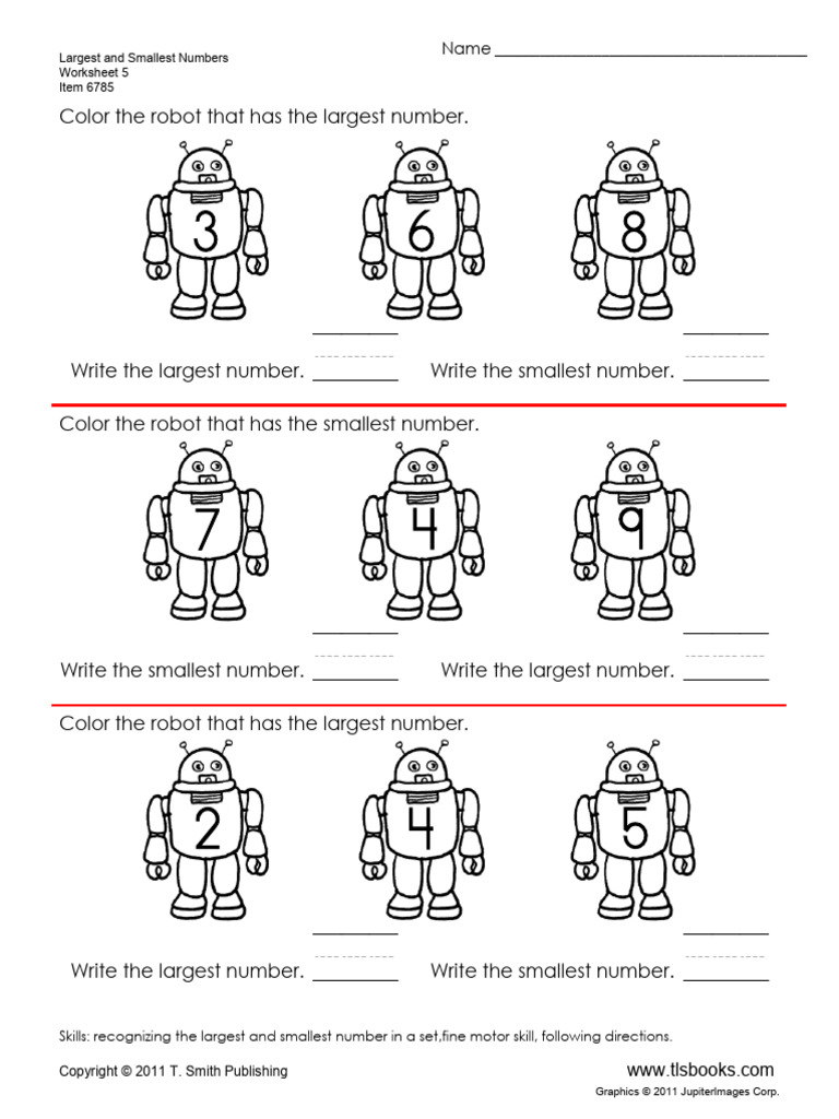 Large Small Robot Numbers 5 | PDF