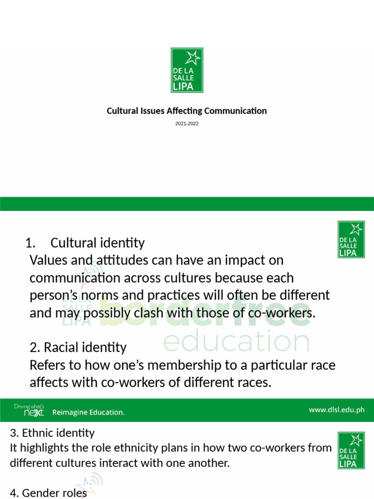 Cultural Issues-1 | PDF | Identity (Social Science) | Communication