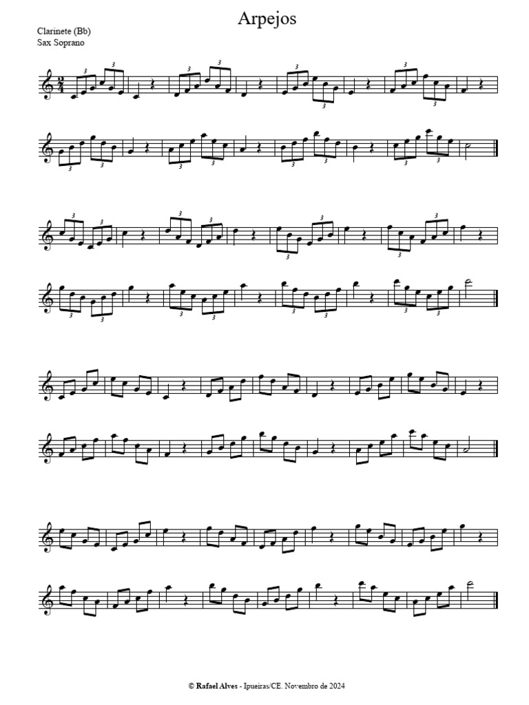 ARPEJOS - Clarinete Sax Soprano | PDF | Woodwind Instruments | Aerophones