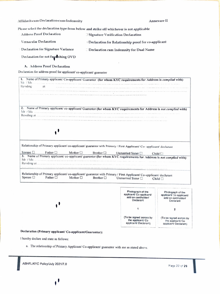 Adress Declaration 1 | PDF