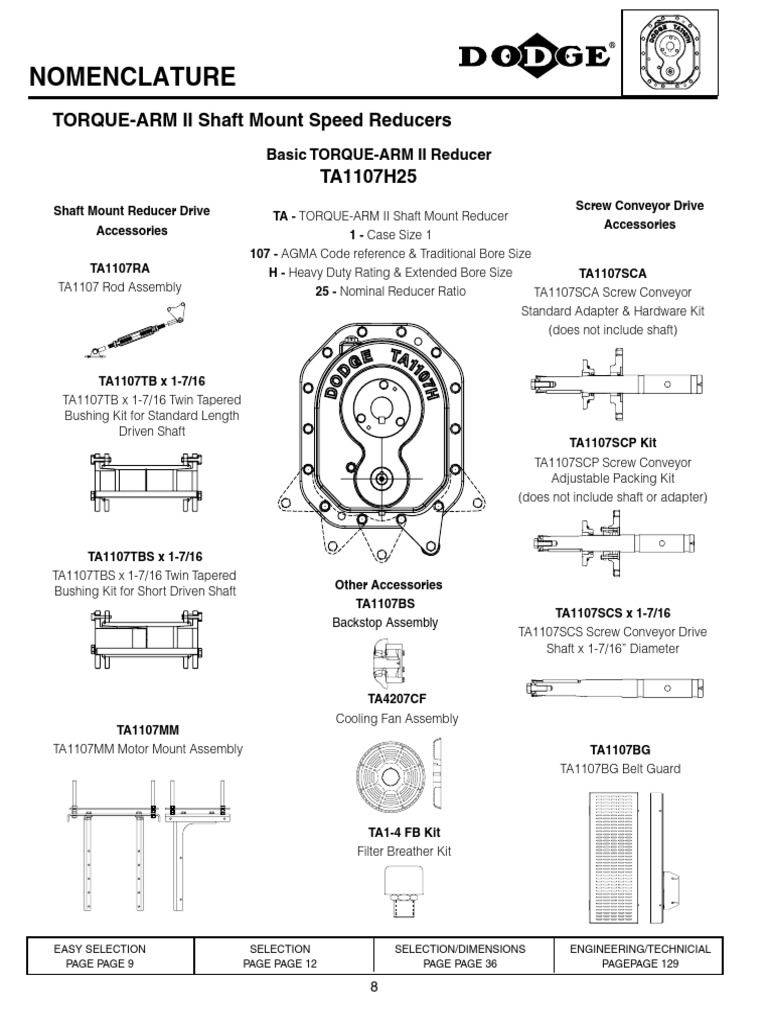 Basic TORQUE-ARM II Reducer TA1107H25 | PDF | Screw | Manufactured Goods