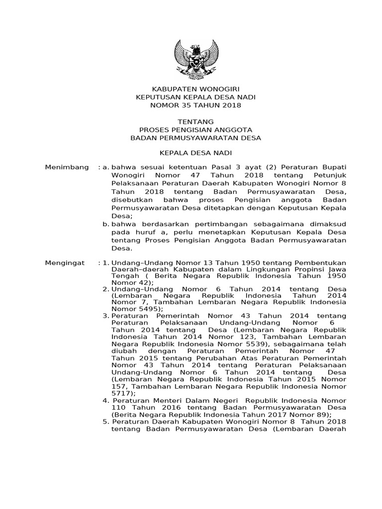 SK 35 PROSES PEMILIHAN BPD | PDF