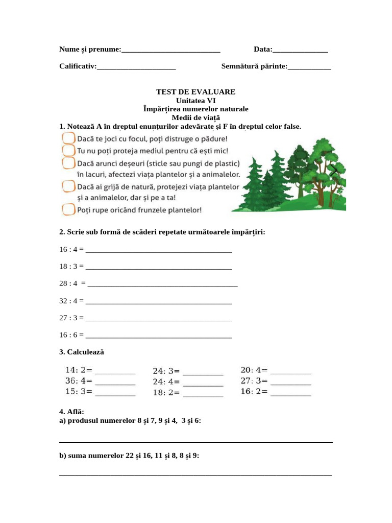Test Unitatea 6 Mem | PDF