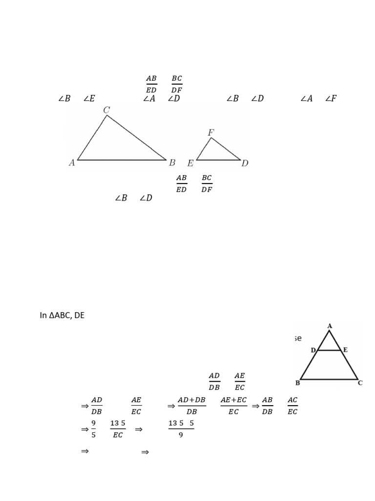 Maths X Mcqs Chapter 06 Triangles Thales Theorem and Criteria Based Questions | PDF | Shadow ...