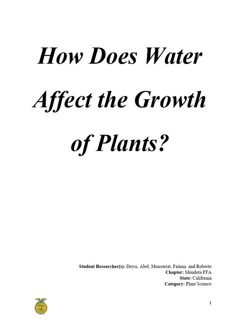 Water's Impact on Plant Growth | PDF | Agriculture | Drought