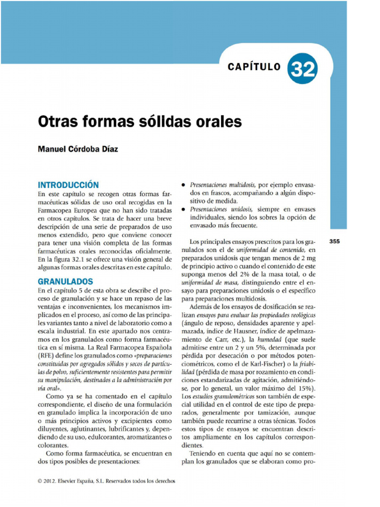 Otra Formas Sólidas Orales | PDF