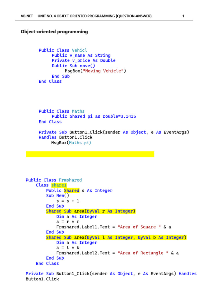 Unit_4 | PDF | Class (Computer Programming) | Method (Computer Programming)