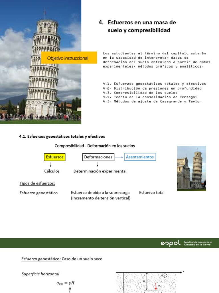 Unidad - 4 - Esfuerzos en Una Masa de Suelo y Compresibilidad - Act | PDF | Elasticidad (Física ...