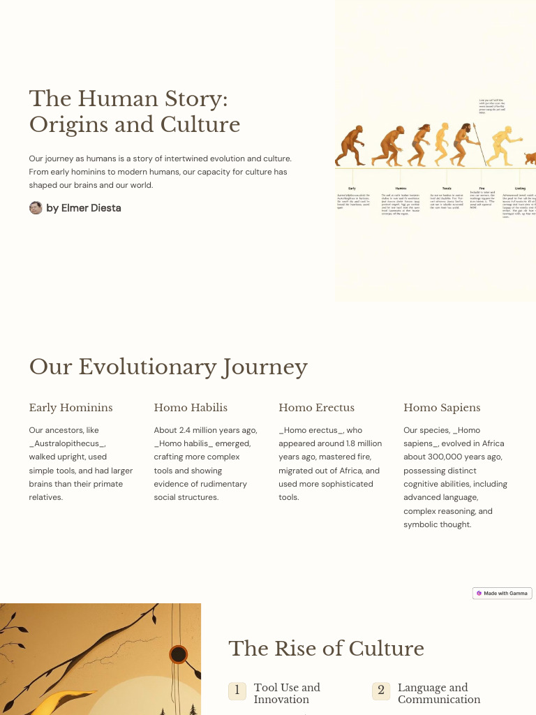 The Human Story Origins and Culture | PDF | Human | Homo