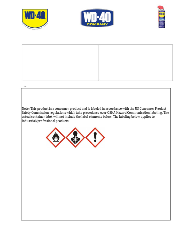 MSDS WD 40 | PDF | Working Conditions | Occupational Safety And Health
