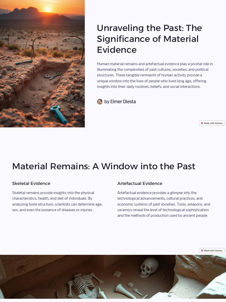 Nraveling The Past The Significance of Material Evidence | PDF ...