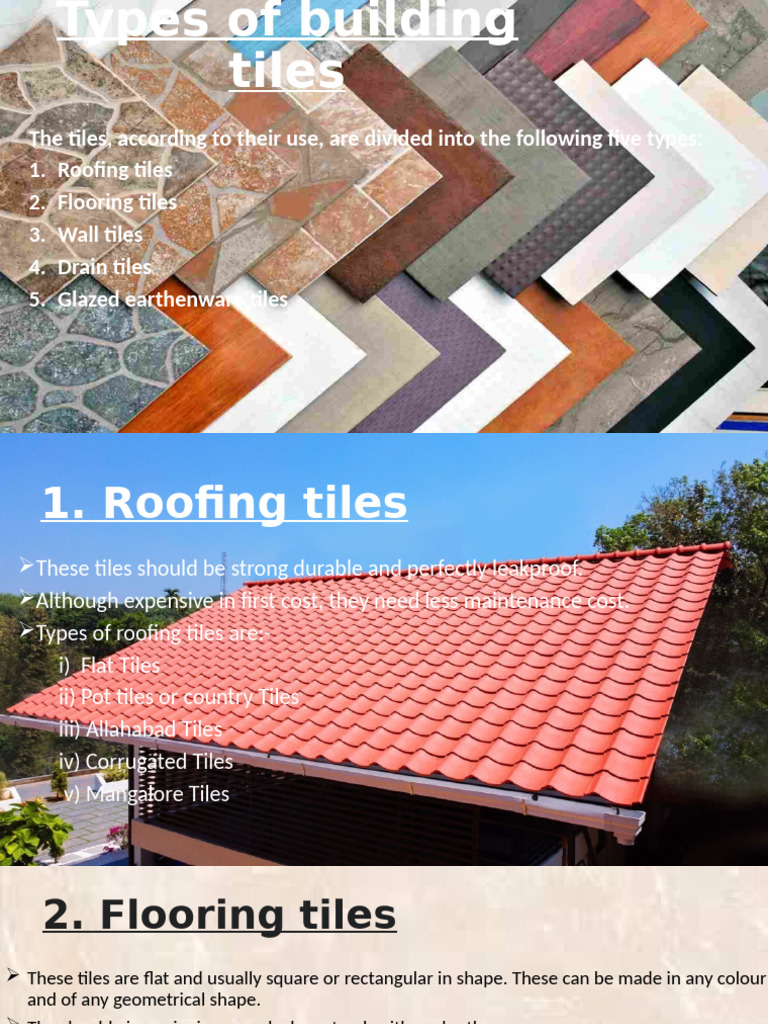 Types of Building Tiles Explained | PDF | Tile | Architectural Elements