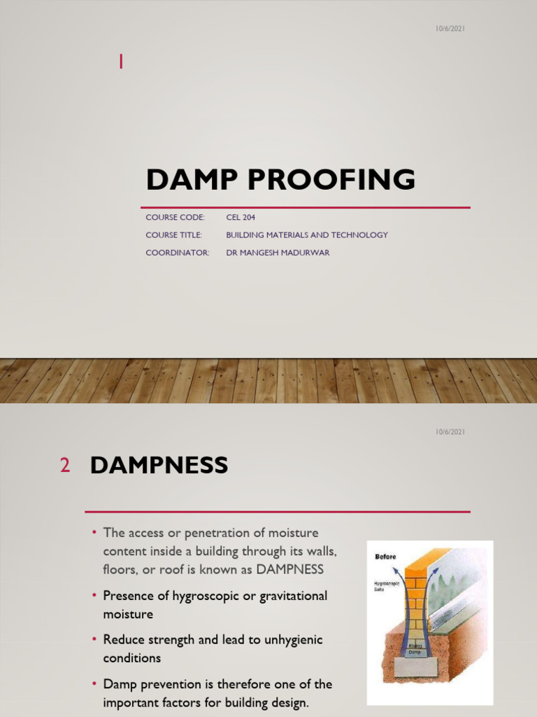 Damp Proofing | PDF | Concrete | Wall