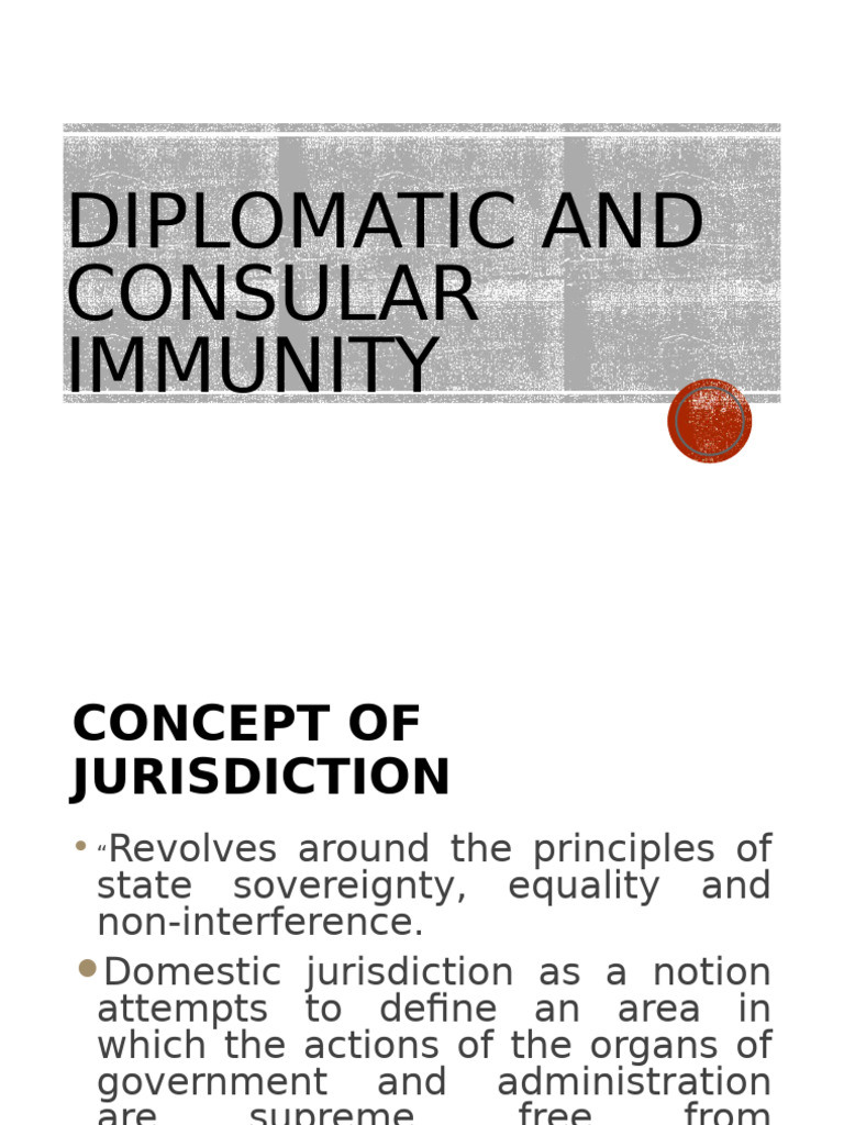 Diplomatic and Consular Immunity State Immunity | PDF | Sovereign ...