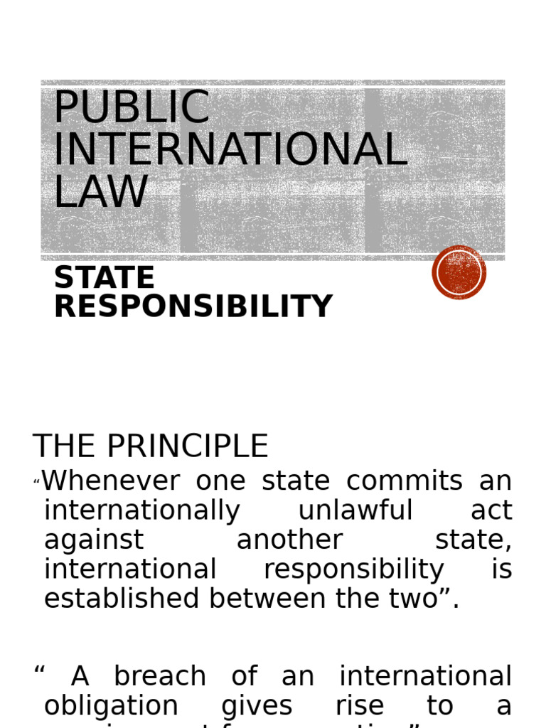 State Responsibility | PDF | Legal Liability | International Law
