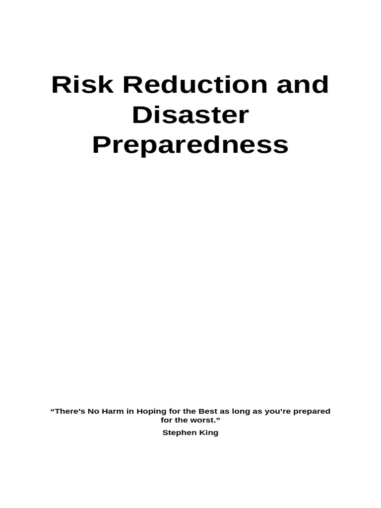 Risk Reduction and Disaster Preparedness HANDOUTS | PDF | Natural ...
