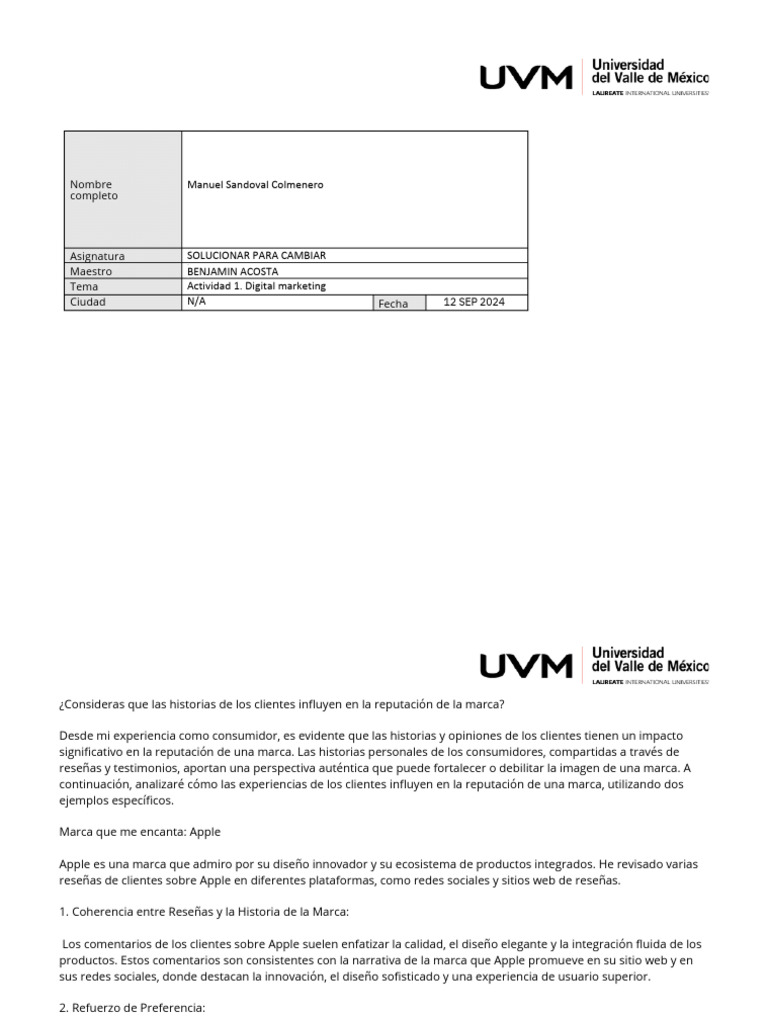 Documento Uvm | PDF | Marca | Apple Inc.