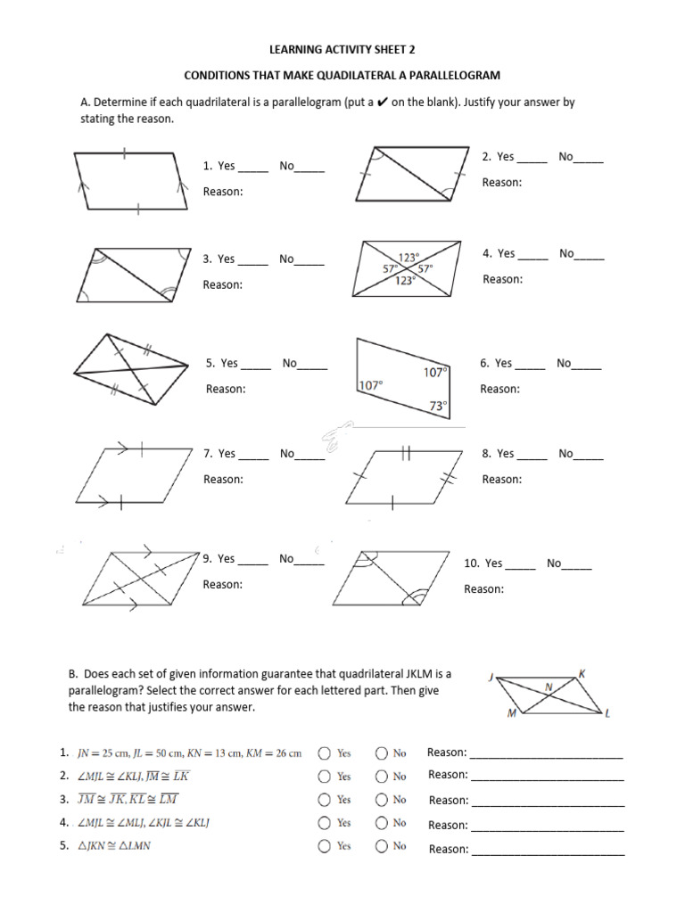 LAS-2-CONDITIONS-OF-PARALLELOGRAM | PDF