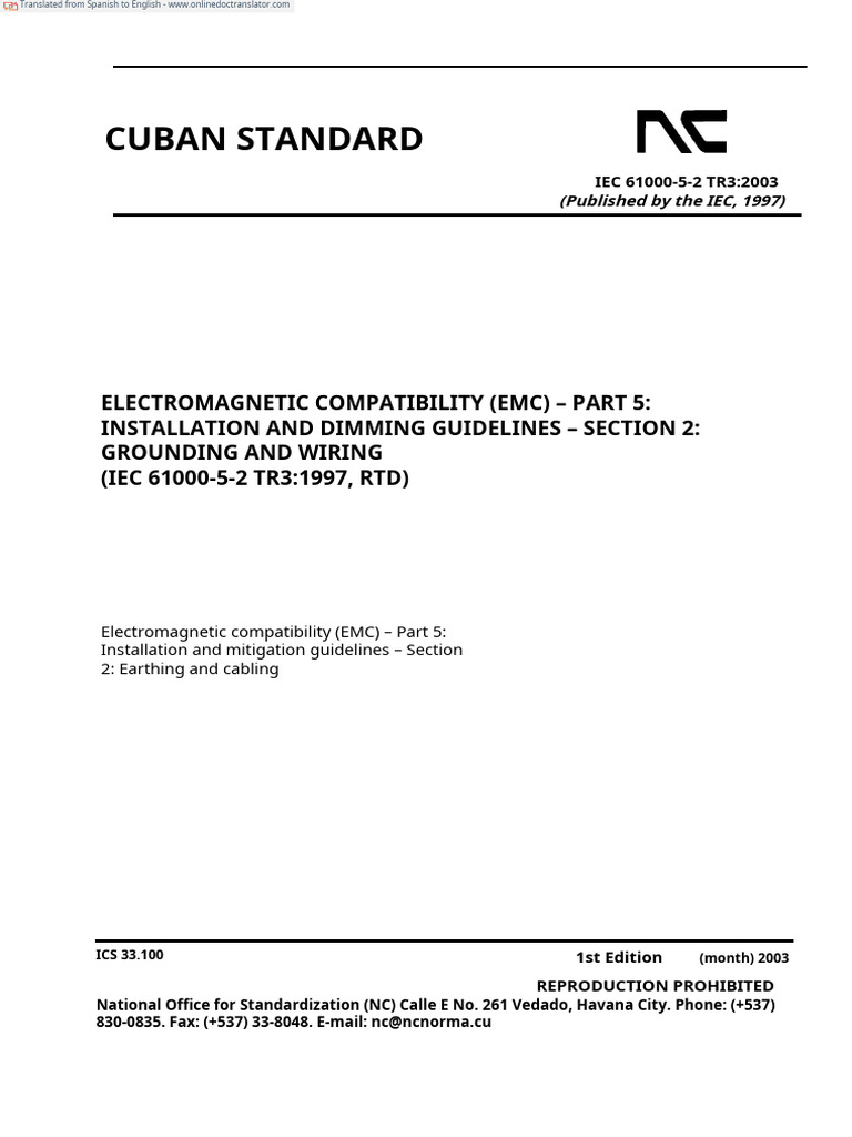 IEC 61000-5-2 - English | PDF | Electromagnetic Compatibility | Coaxial Cable