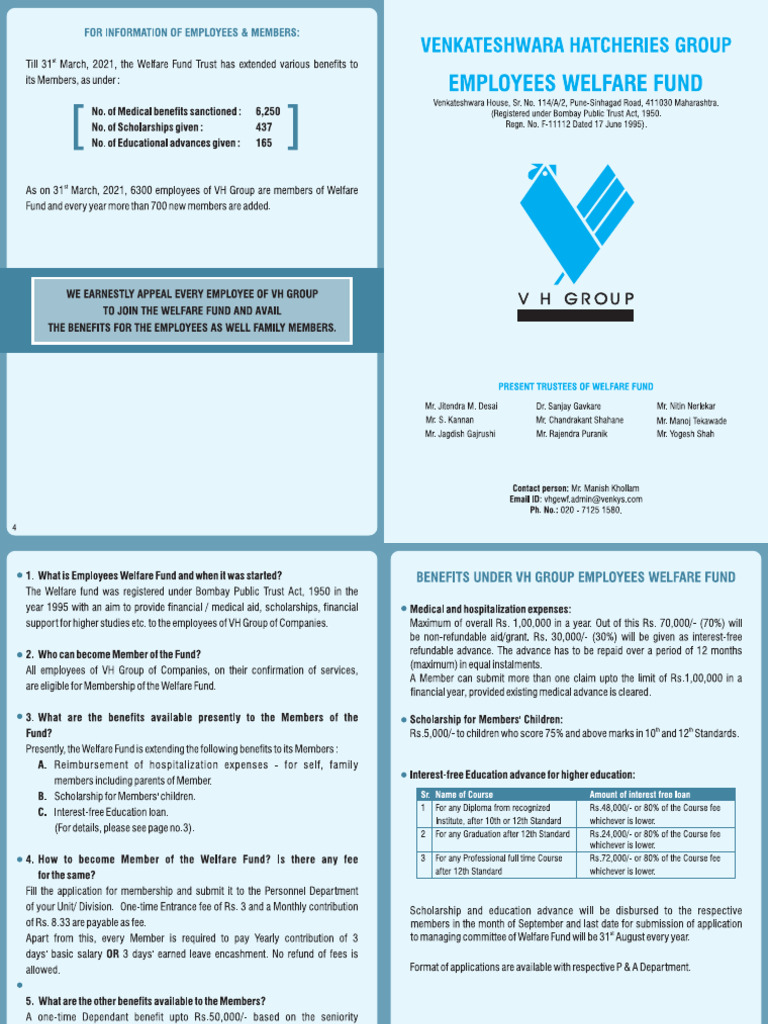 Employees Welfare Fund Leaflet - English | PDF