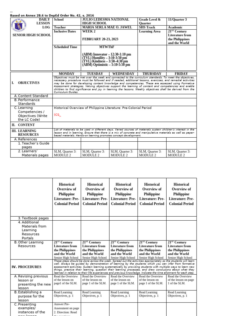 21ST-DLL-Q3-WEEK2 | PDF | Learning | Teachers