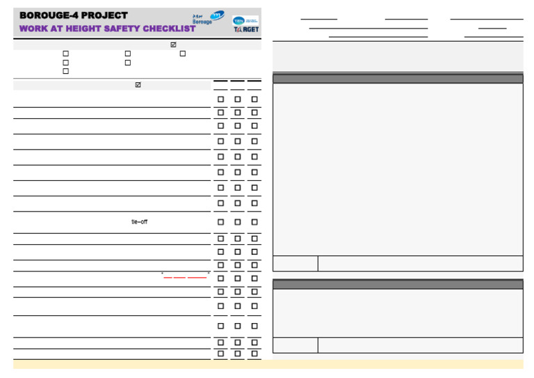 WORK AT HEIGHT SAFETY CHECKLIST- (EU-4) | PDF | Ladder | Occupational ...