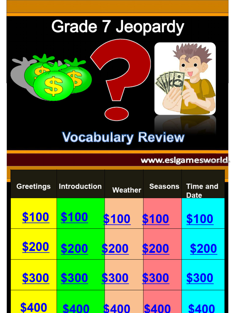 ESL Jeopardy | PDF