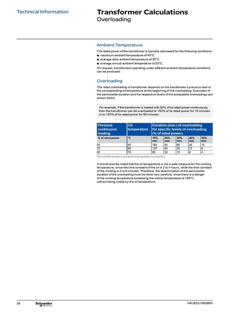Transformator Calcoulation OVERLOADING | PDF | Transformer | Temperature