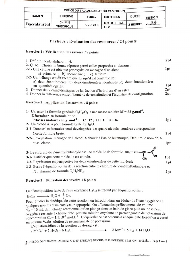 Bac 2024 Suj+ Cor Chi Prat Et Théo | PDF