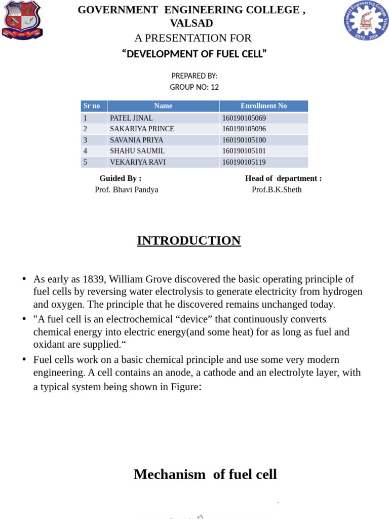 Project 1 (G12) 160190105069,096,100,101,119 | PDF | Fuel Cell ...