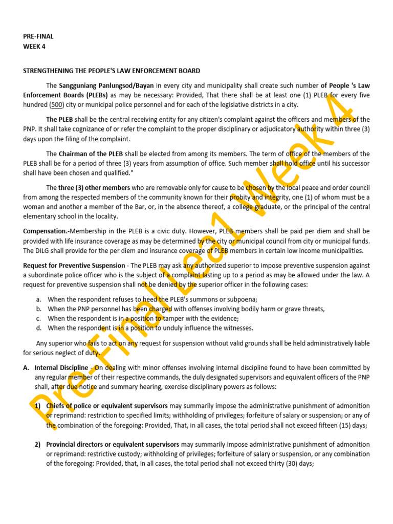 Strengthening People's Law Enforcement Boards | PDF | Crimes | Crime ...