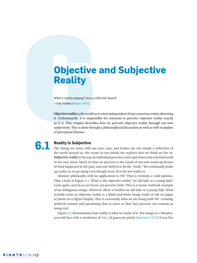 Objective and Subjective Reality | PDF | Perception | Illusion