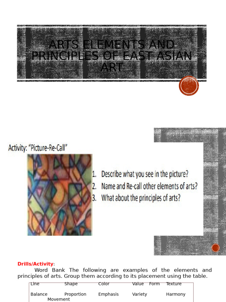 Arts Elements and Principles of East Asian Art | PDF | Composition (Visual Arts) | Shape