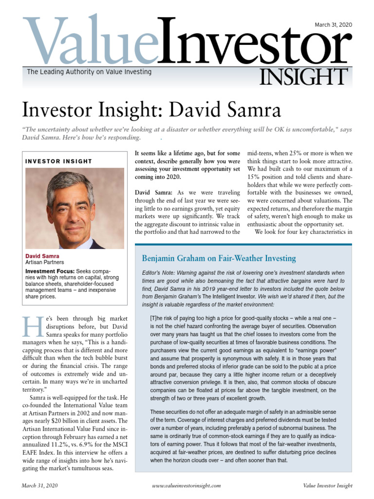 Value Investor Insight David Samra 31 Mar 2020 VR | PDF | Investing ...