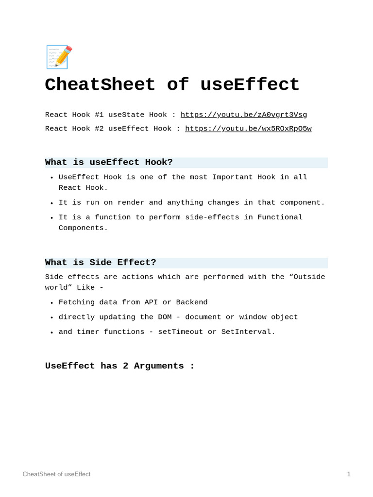 React useEffect Hook Guide | PDF | Computer Programming | Computing