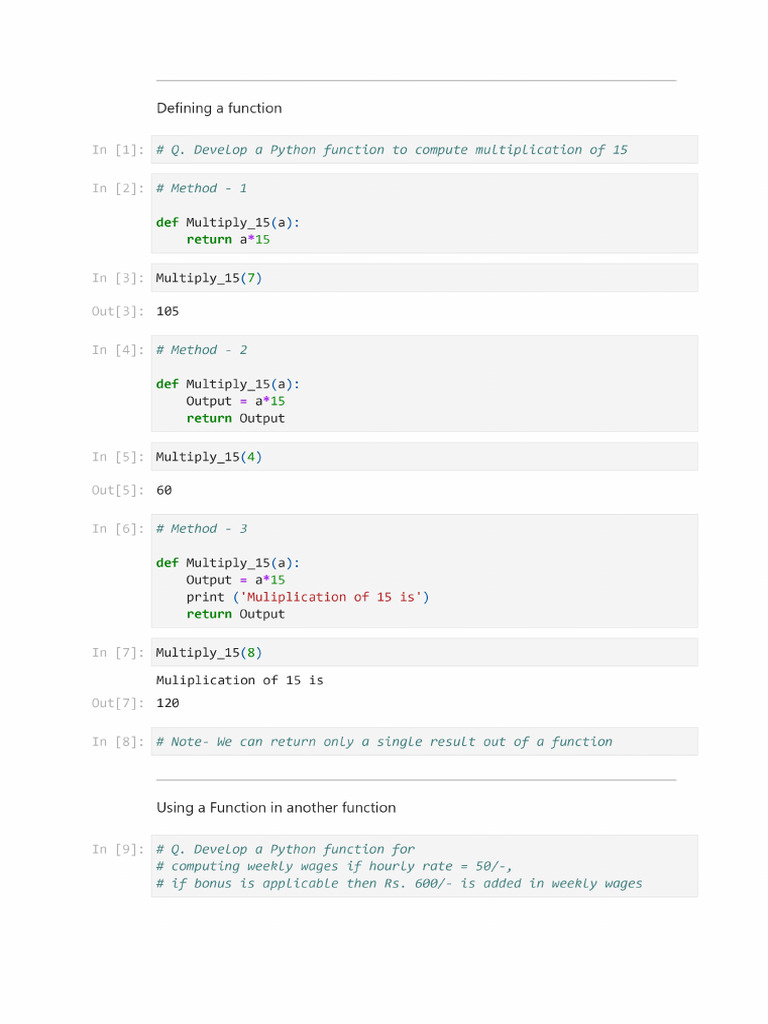 R 7. Defining a Funtion | PDF