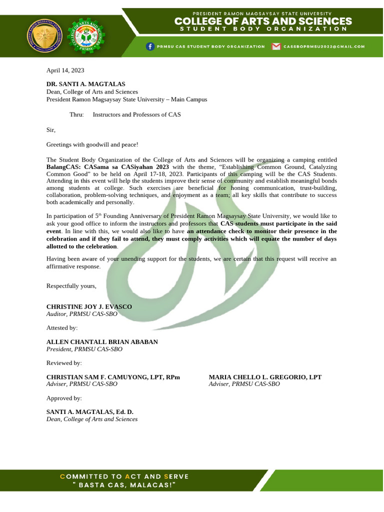 Letter For Dean | PDF