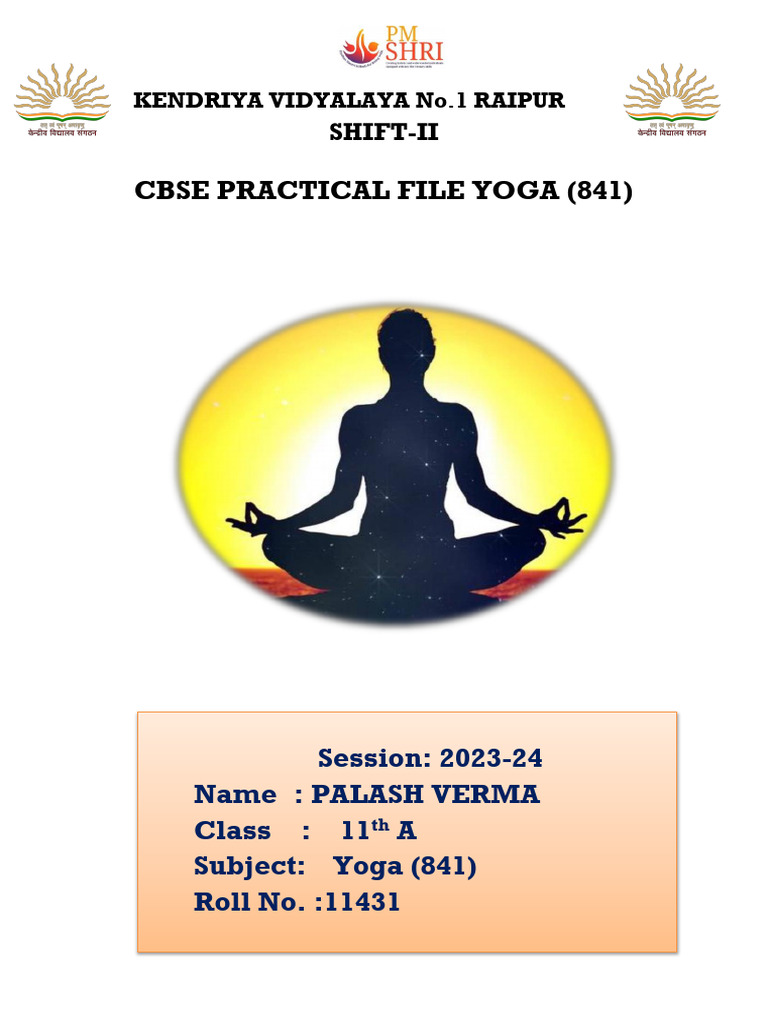 CBSE Yoga Practical File 2023-24 | PDF