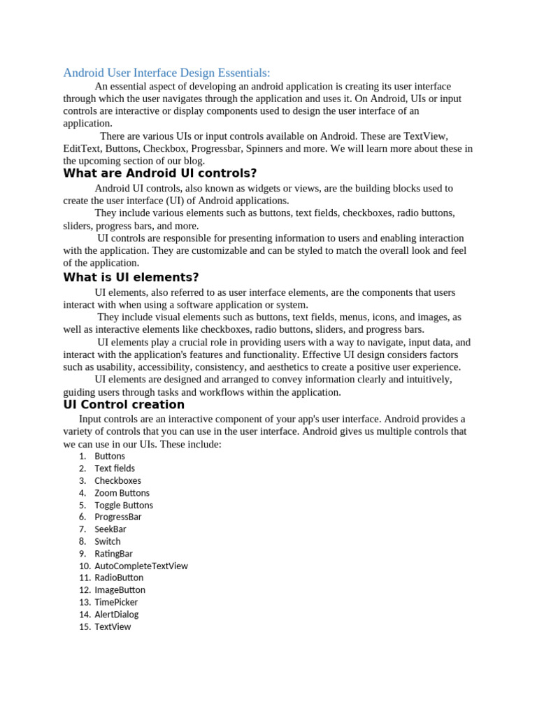 MAD | PDF | User Interface | Android (Operating System)