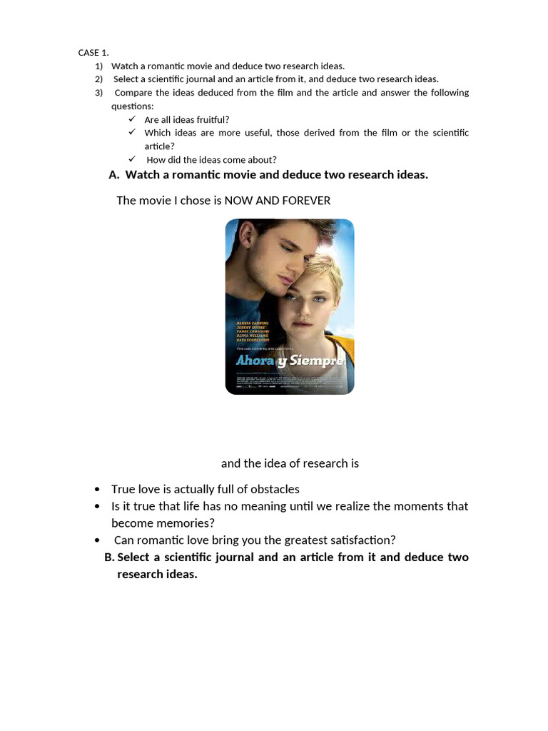 A Romantic Movie and Deduce Two Research Ideas | PDF