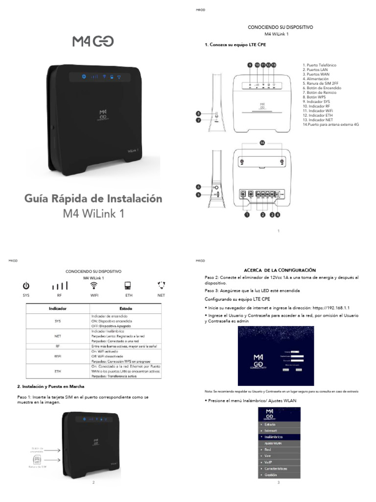 Guia Rapida M4 WiLink 1 | PDF | Wifi | Contraseña
