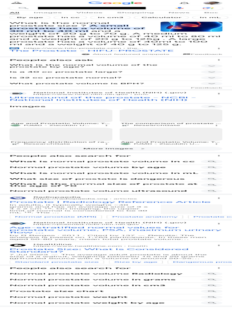 Normal Prostate Volume - Google Search | PDF | Volume | Prostate